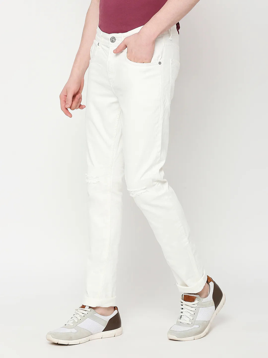 Being Human Men Skinny Fit Denim-White Tone