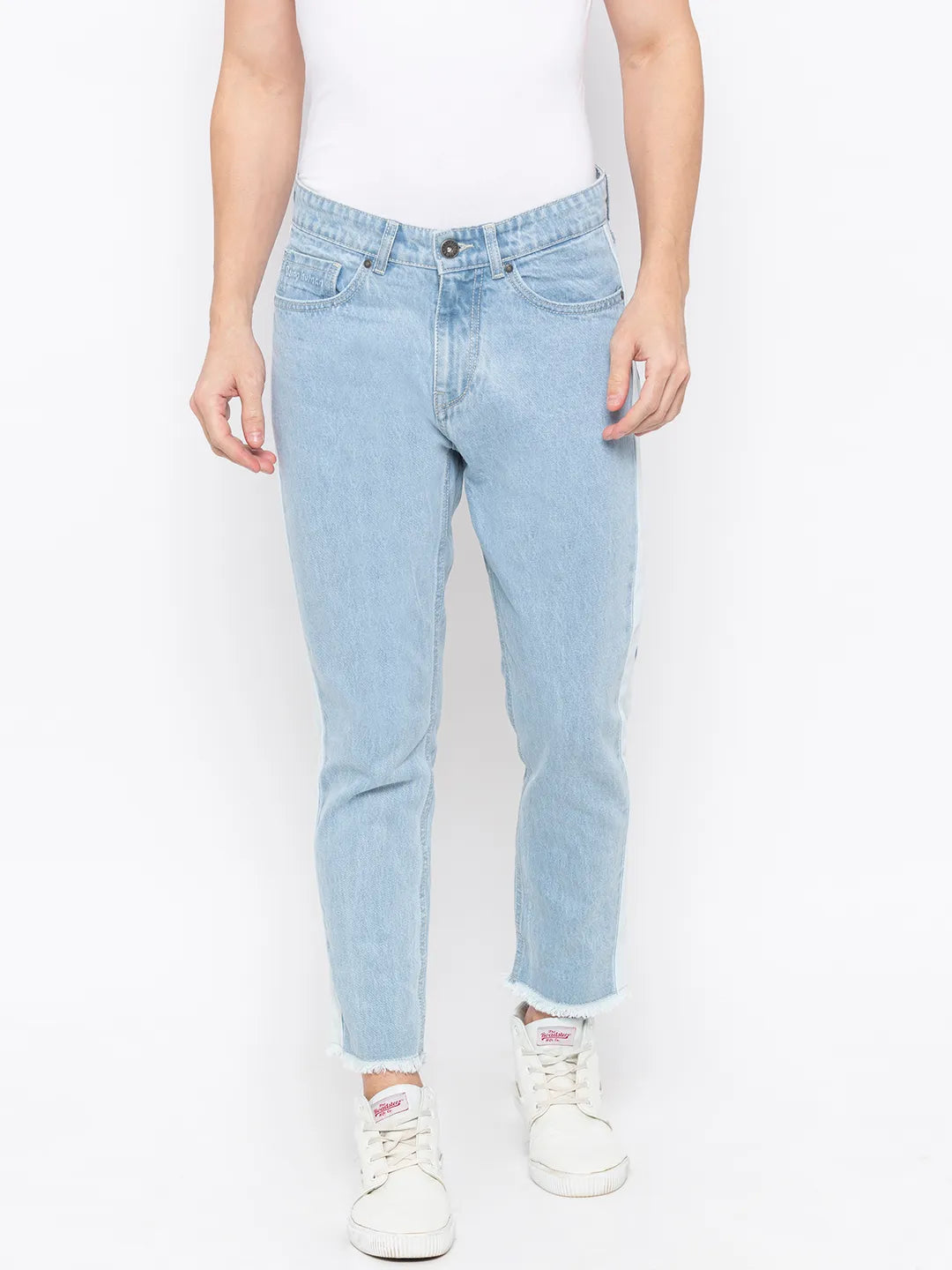 Being Human Men Tapered Cropped Fit Denim-Light Tone – beinghuman-clothing