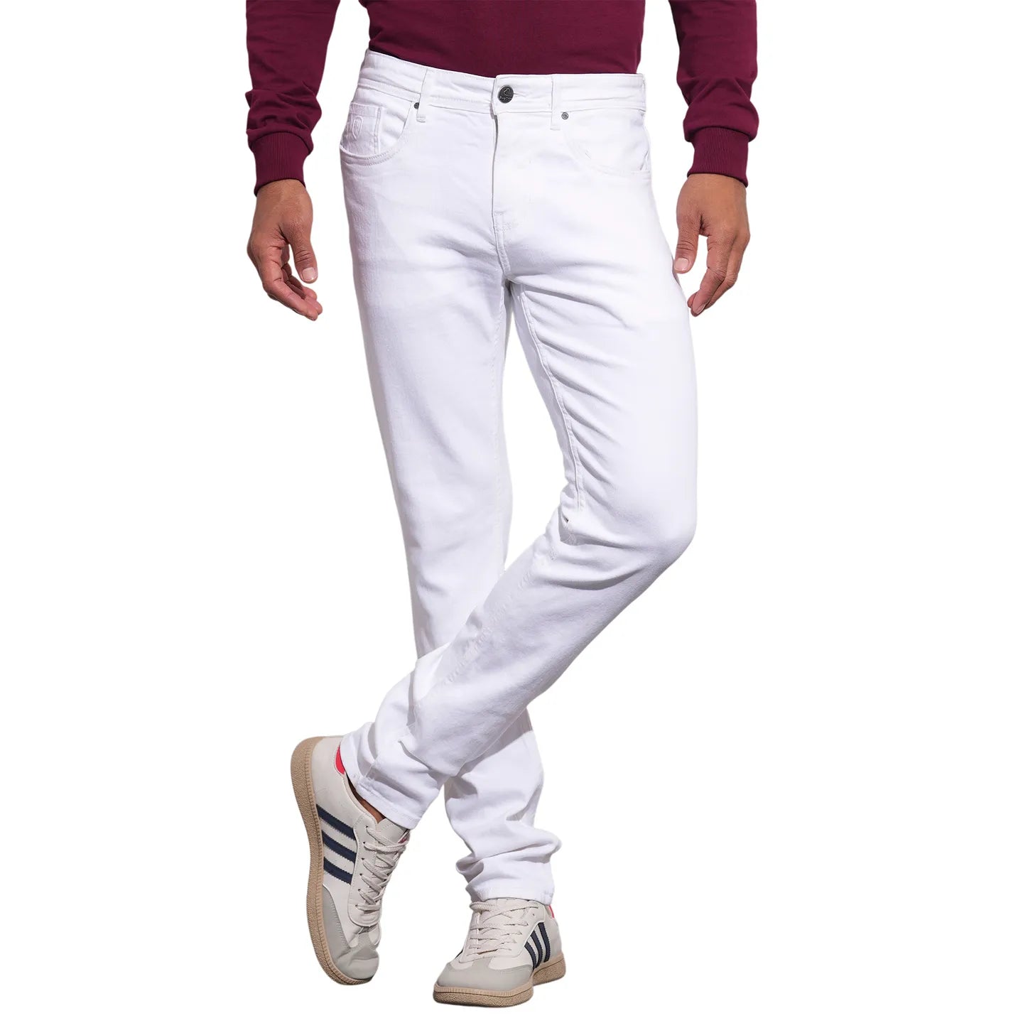 Being Human Mens-Bottom Denim White Tone