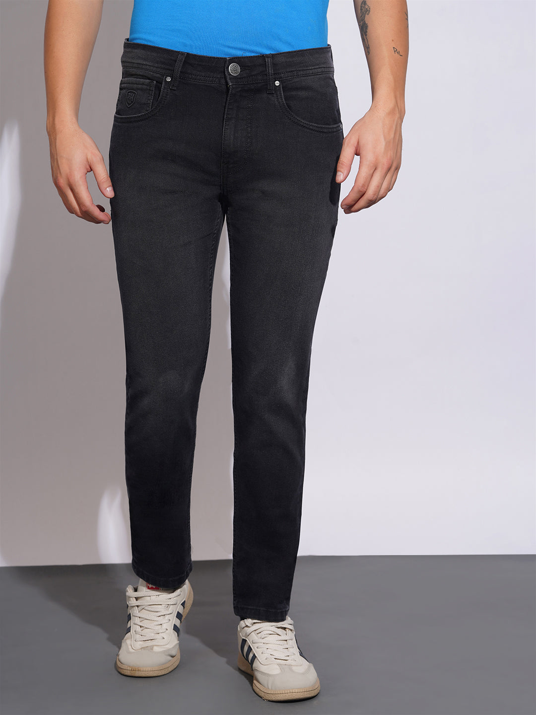 Black Tone Slim Fit Jeans for Men by Being Human Clothing
