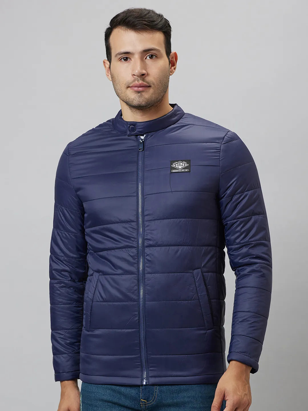 Buy Blue Regular Fit Men's Jacket Online - Being Human Clothing