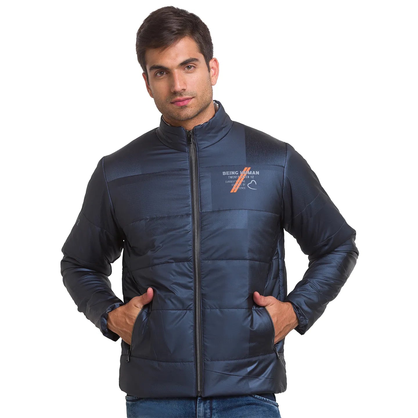 Being Human Regular Fit Men Collared Jackets-Navy