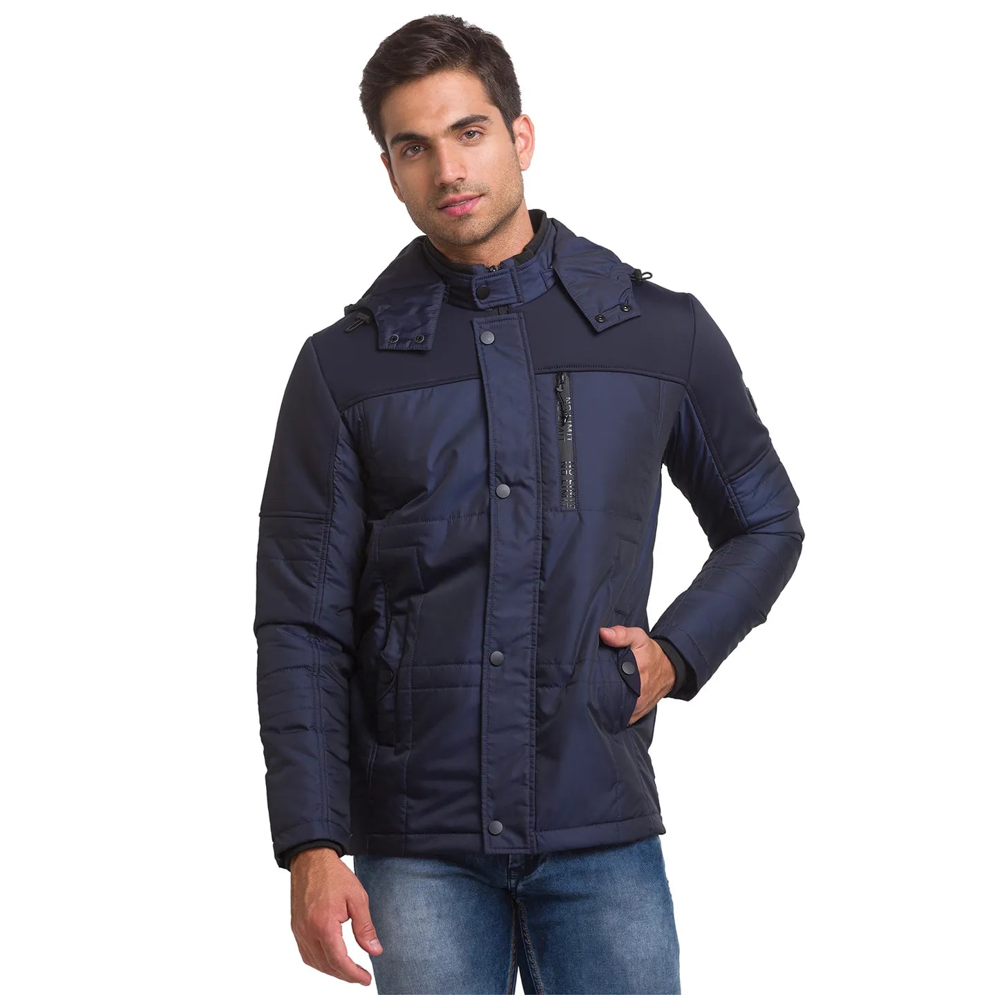 Being Human Regular Fit Men Collared Jackets-Navy