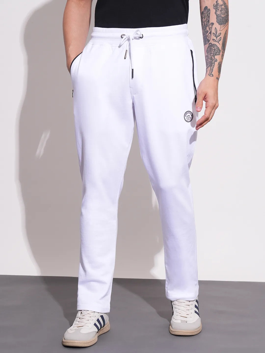 BEING HUMAN GARMENTS-MENS-BOTTOM-TRACK WHITE