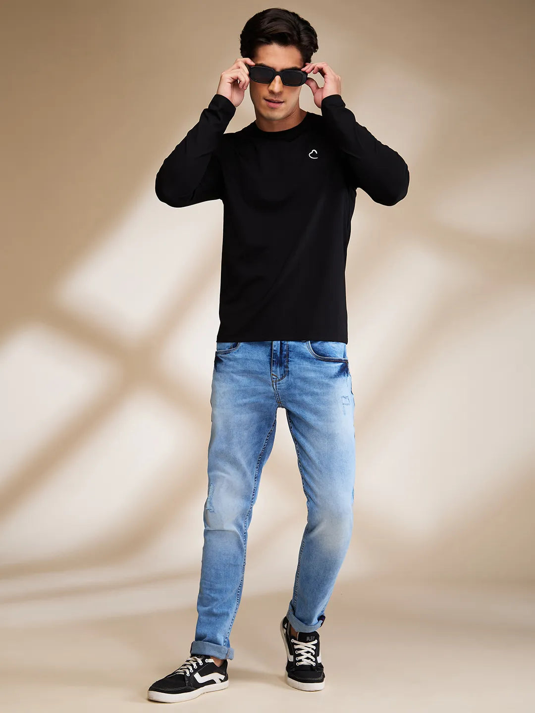 Being Human Mens-Top Crew Neck Black