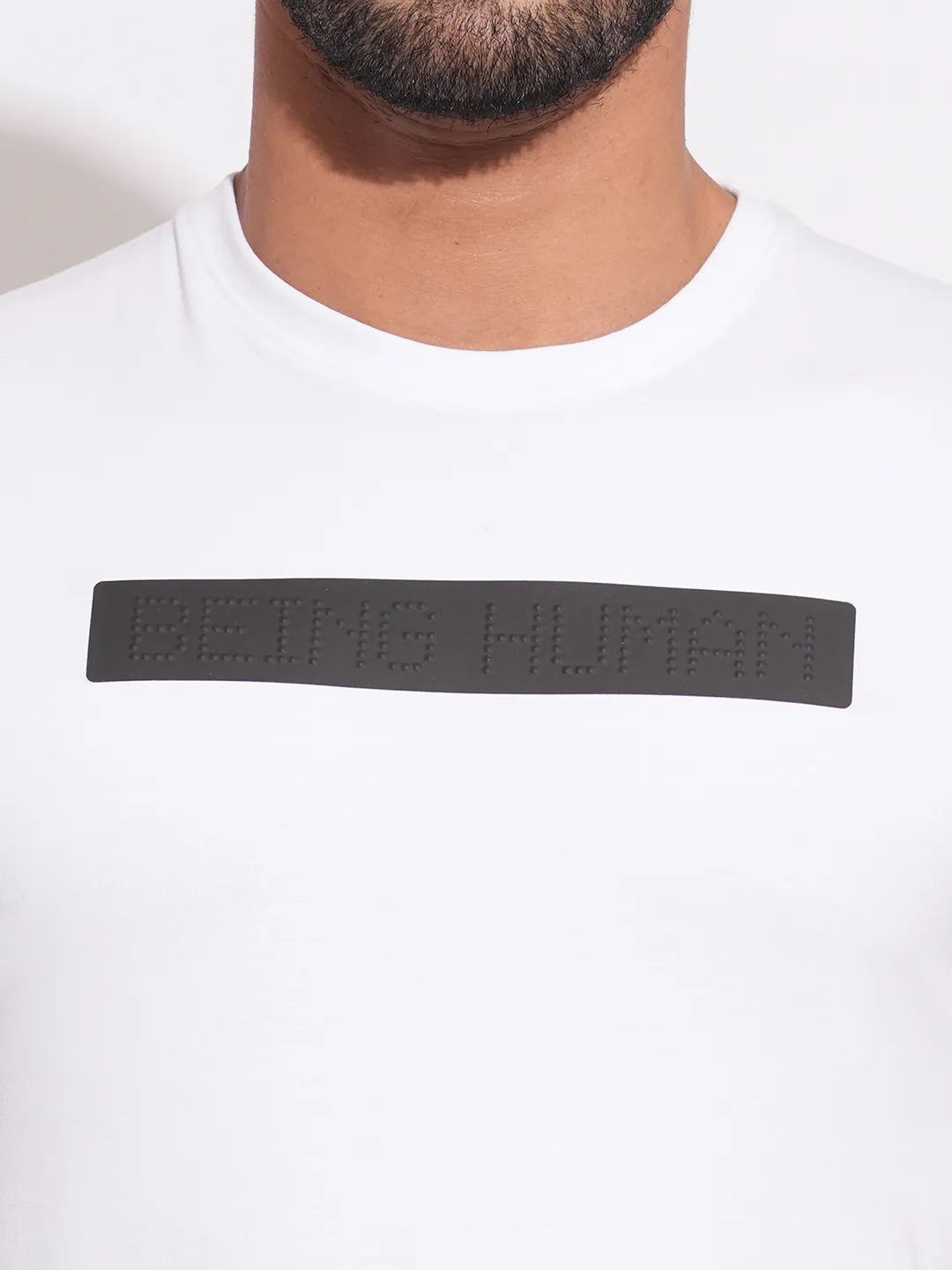 Being Human Mens-Top Crew Neck White