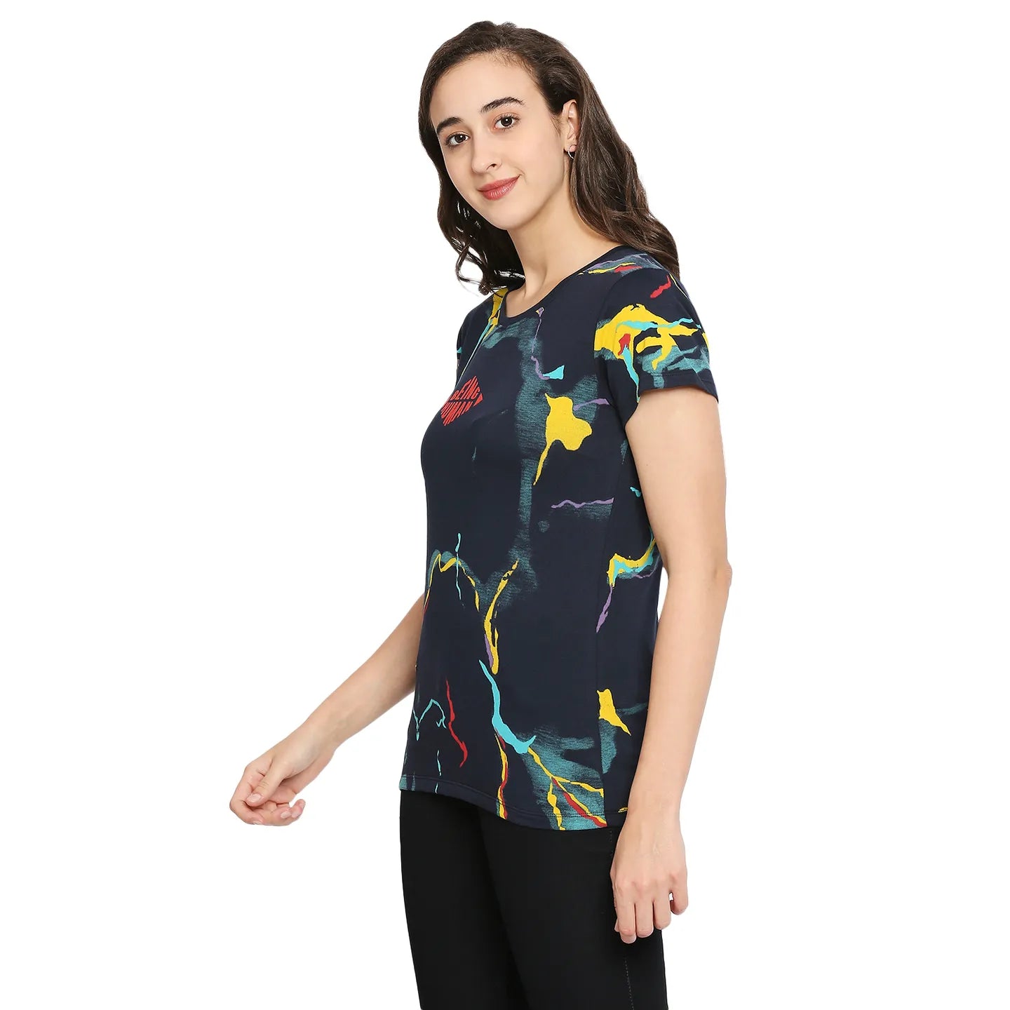 Being Human Relax Fit Woman Crew Neck T-Shirts-Moonlight Ocean