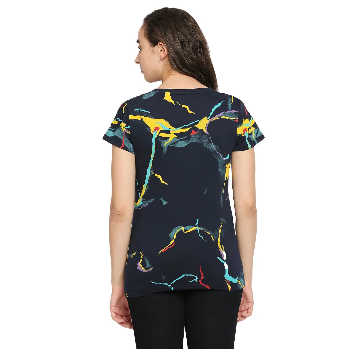 Being Human Relax Fit Woman Crew Neck T-Shirts-Moonlight Ocean